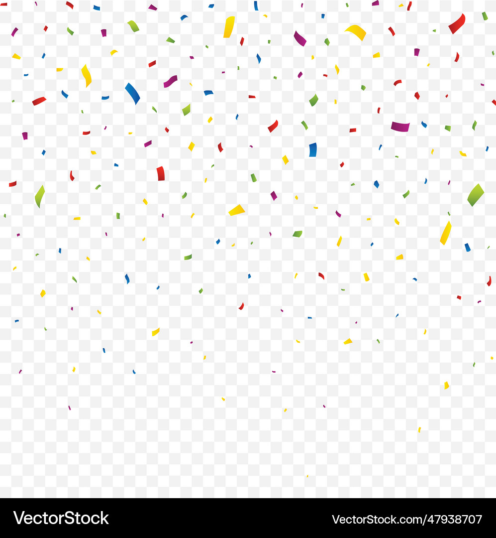 Colorful confetti on transparent background Vector Image