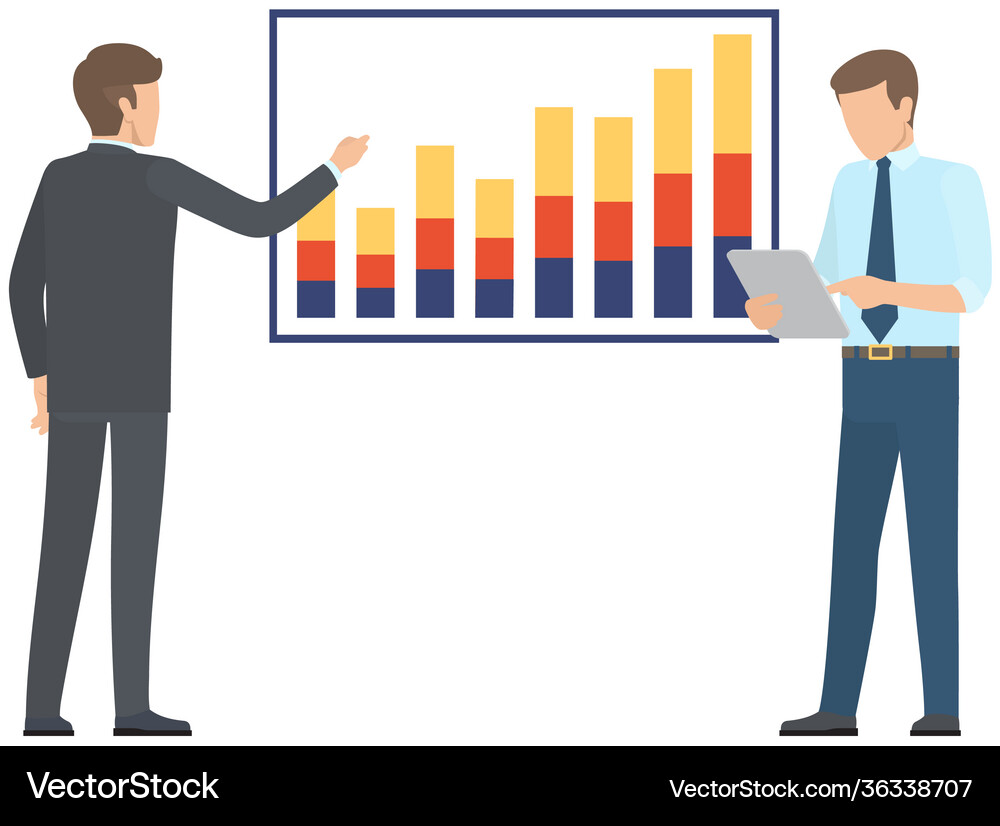 Financial analyst team professional businessmen Vector Image