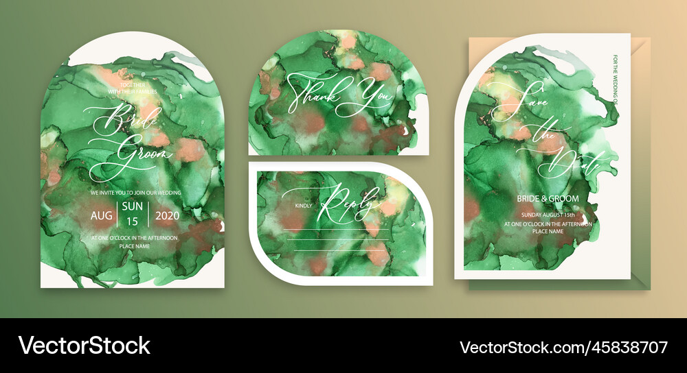 Luxury double arch wedding invitation card Vector Image