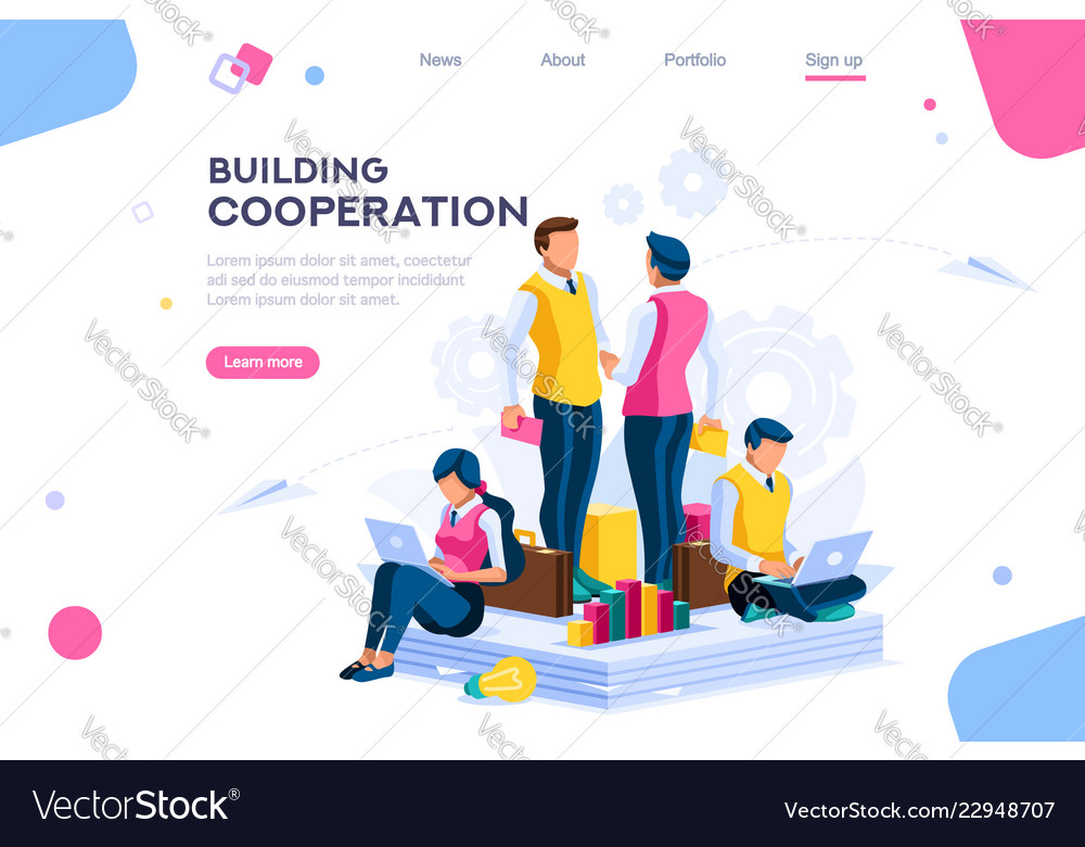 Message for cooperation plan Royalty Free Vector Image