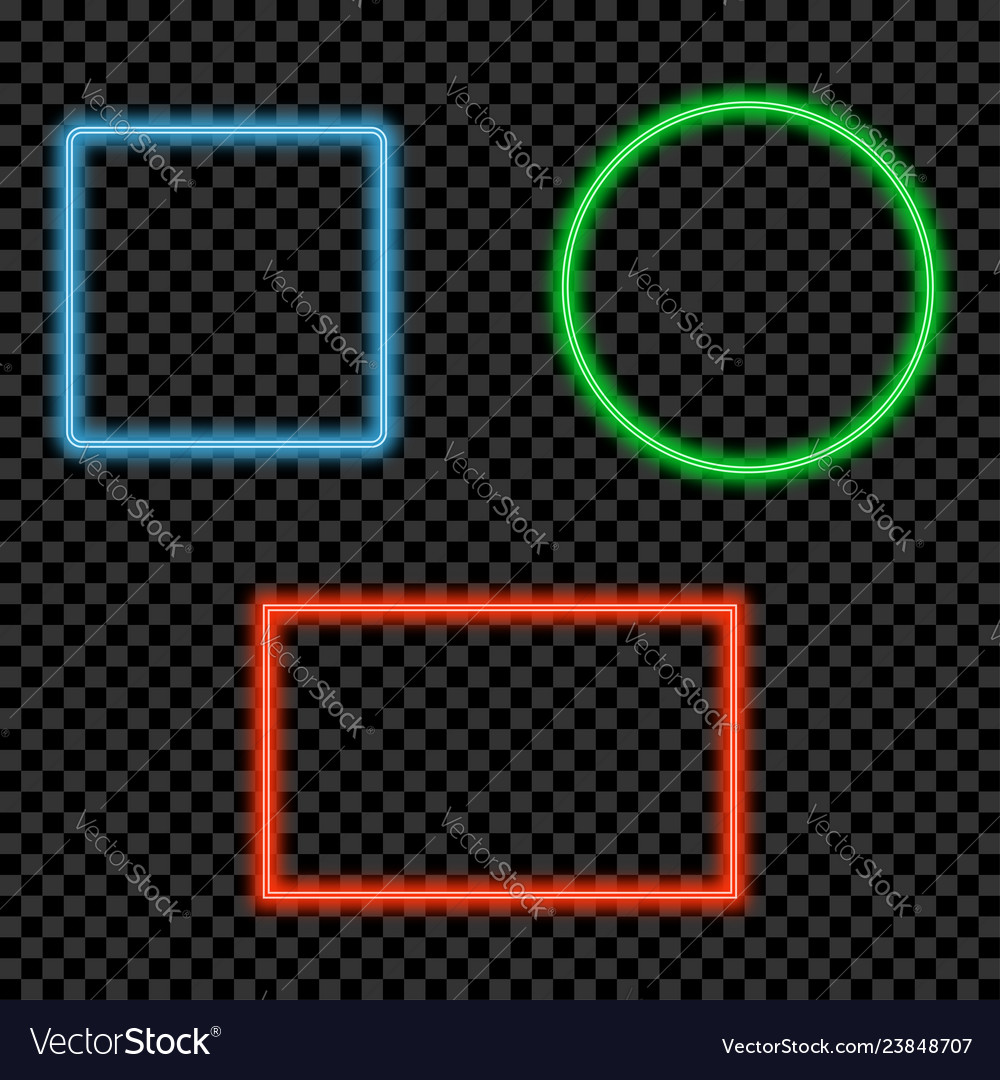 Neon light frames set Royalty Free Vector Image