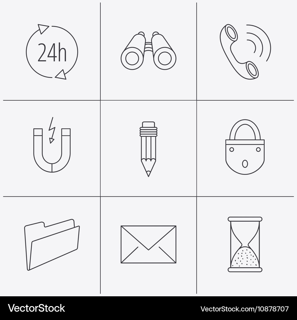 Phone call pencil and mail icons Royalty Free Vector Image