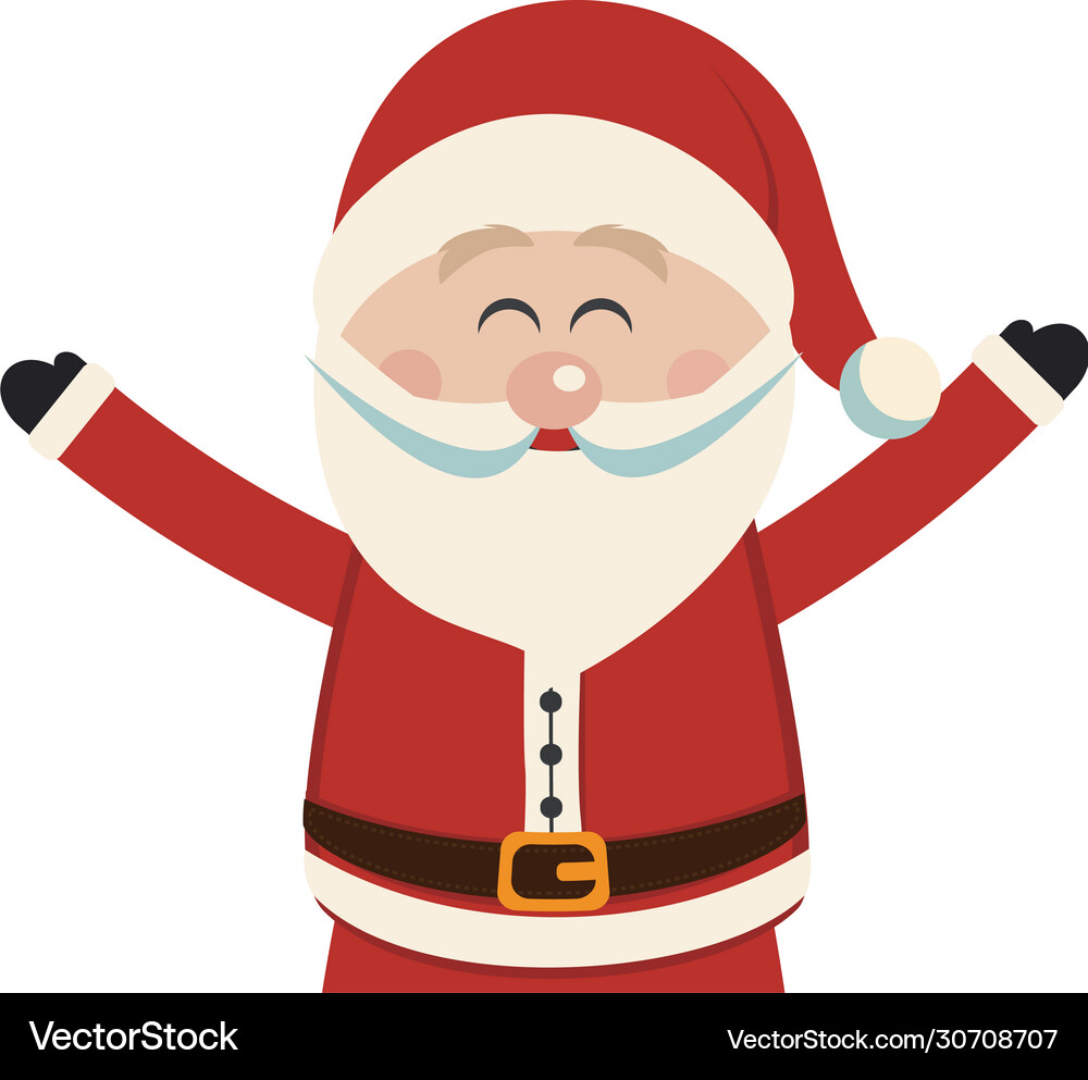 Santa claus happy wave hands isolated Royalty Free Vector