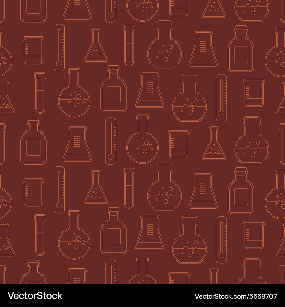 Seamless background with chemical equipment Vector Image