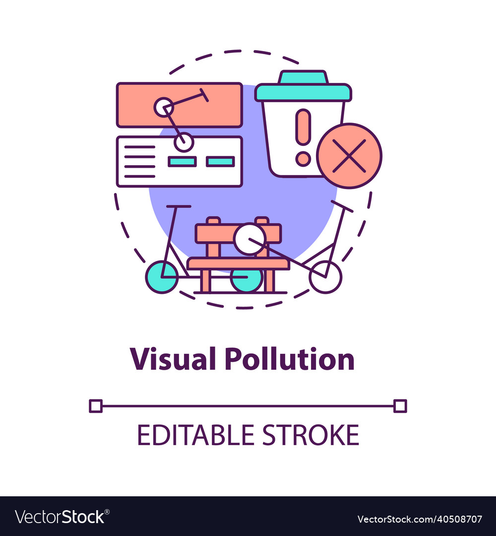 Visual pollution concept icon Royalty Free Vector Image