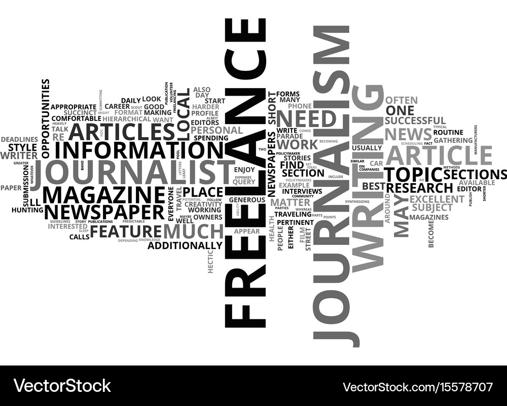 What is freelance journalism text word cloud Vector Image