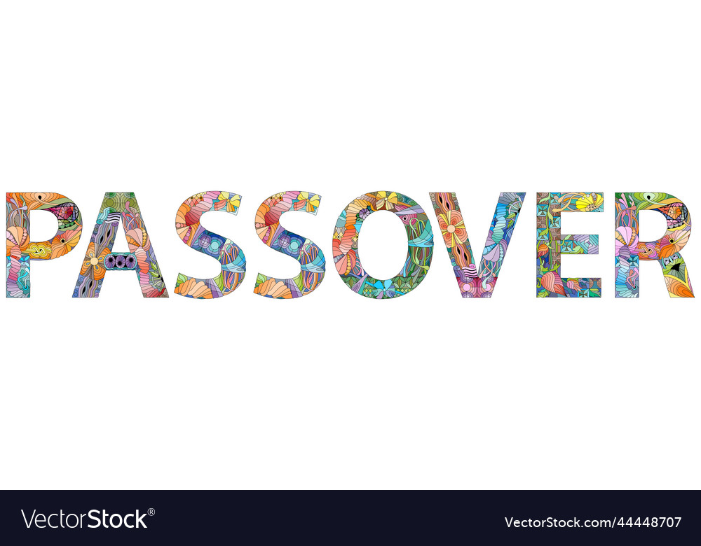Word passover entangle object Royalty Free Vector Image