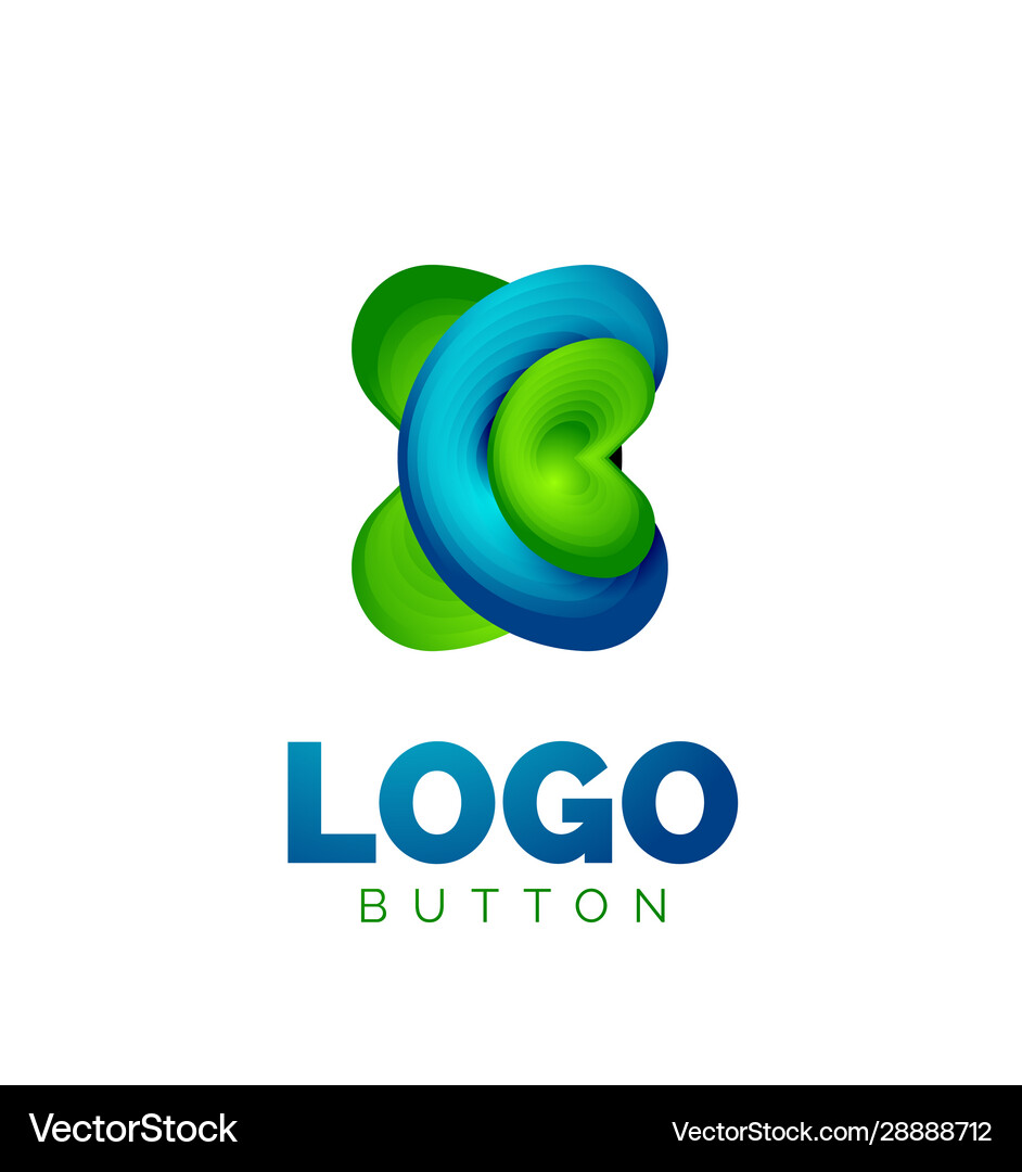 Abstract round shape logo template minimal Vector Image