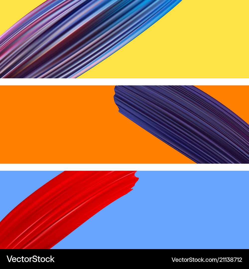 Banner with bright paint brush strokes Royalty Free Vector