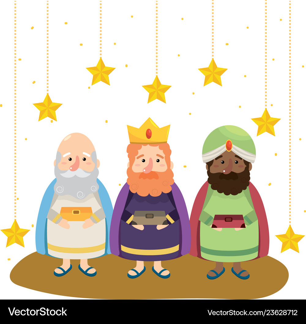 Christmas nativity scene cartoon Royalty Free Vector Image