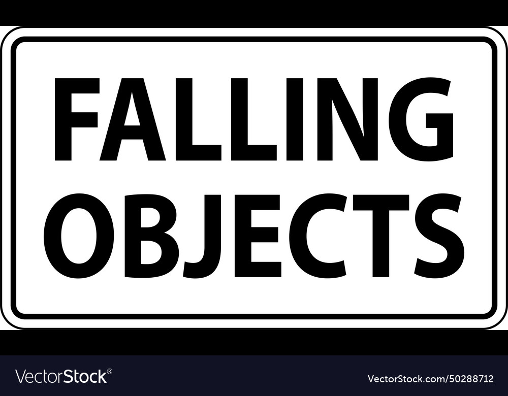 Danger sign falling objects Royalty Free Vector Image