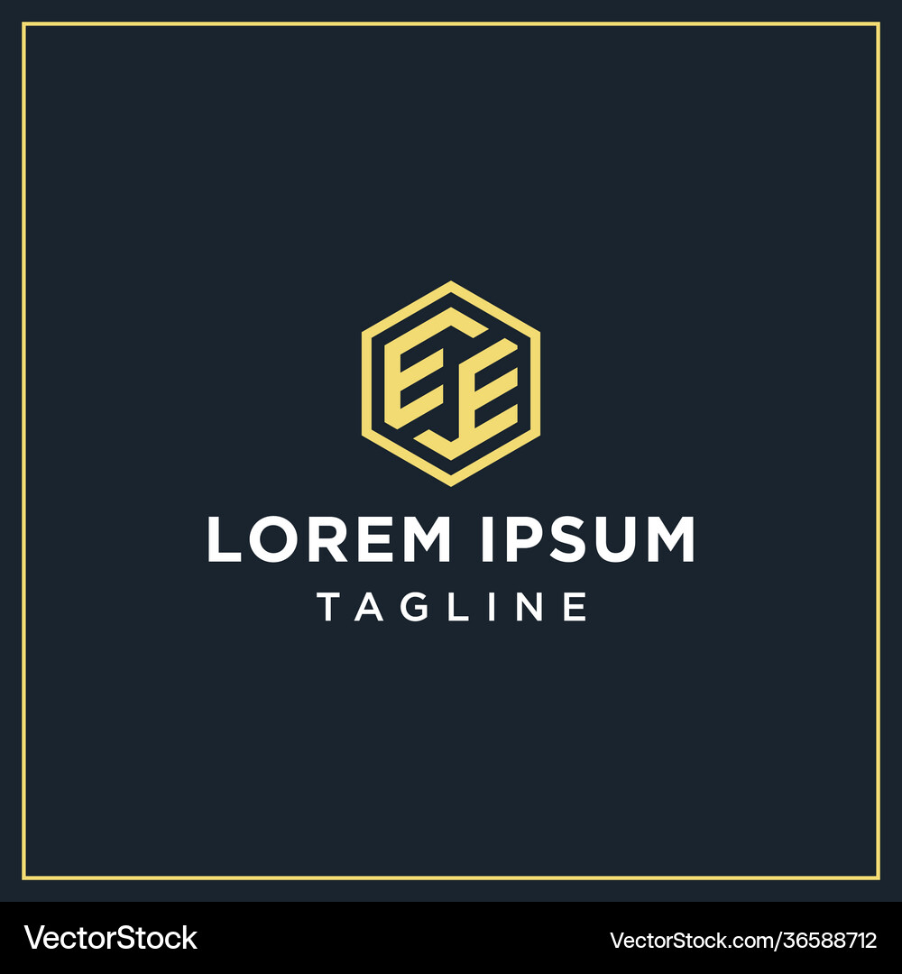 Ee hexagon logo Royalty Free Vector Image - VectorStock