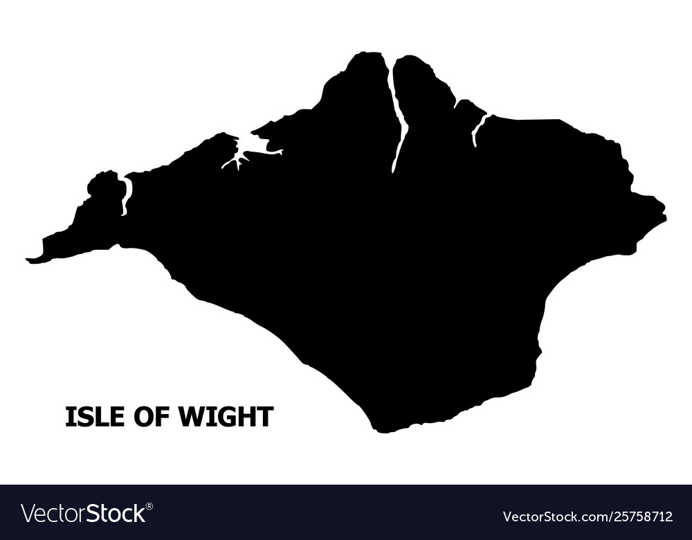 Flat map isle wight with caption Royalty Free Vector Image