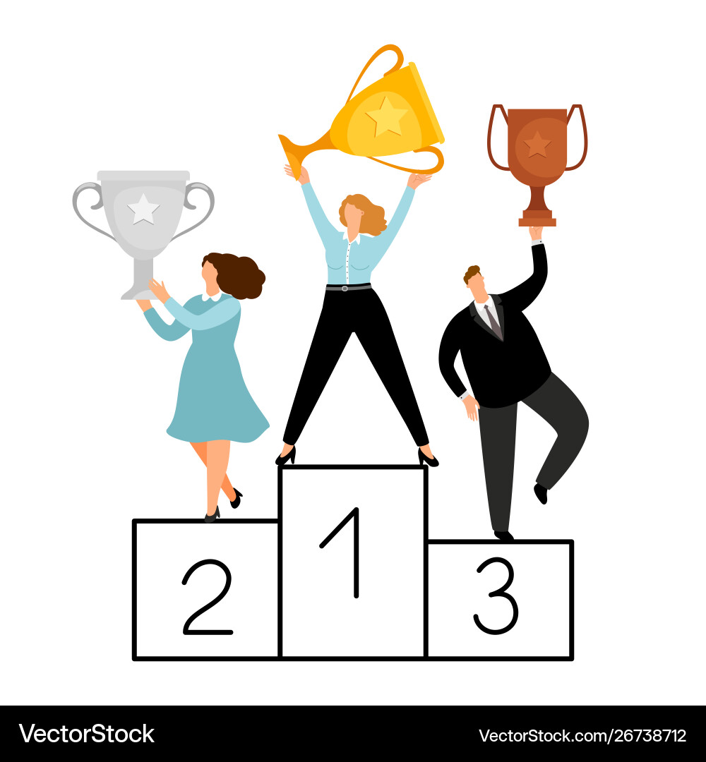 Flat winners characters business people on Vector Image