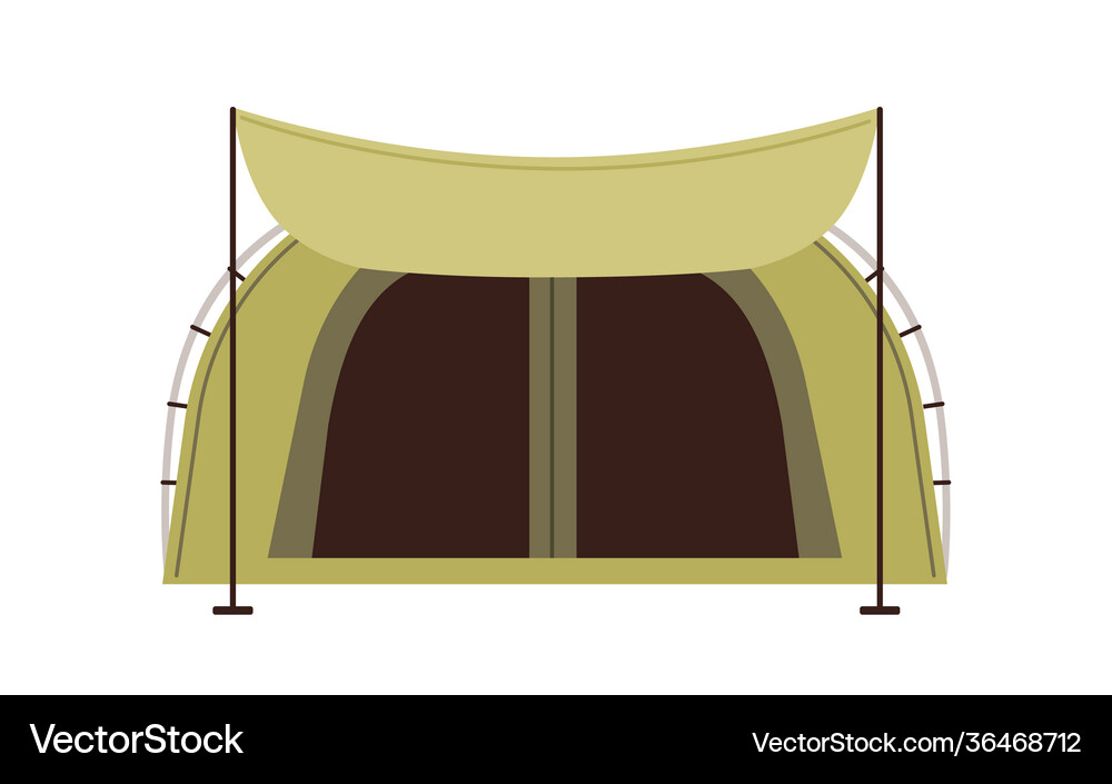 Front view canvas tent with dome-shaped roof Vector Image