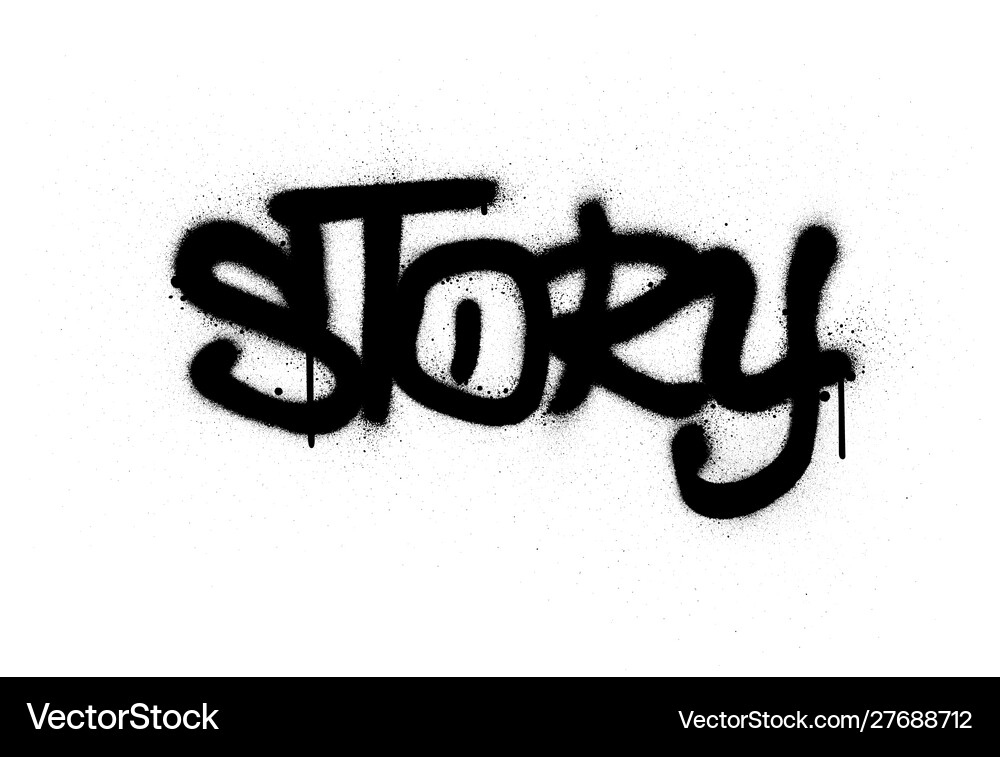 Graffiti story word sprayed in black over white Vector Image