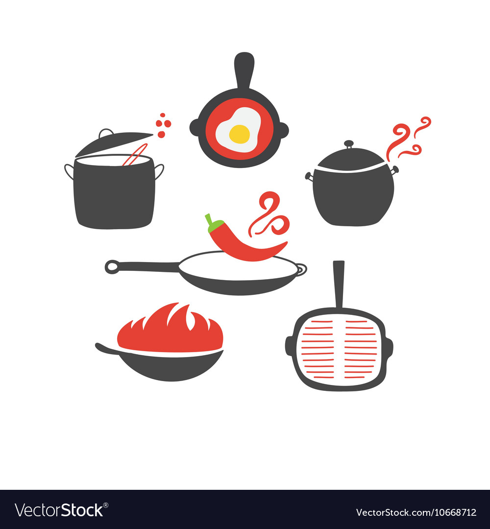 Kitchen elements seamless pattern Royalty Free Vector Image