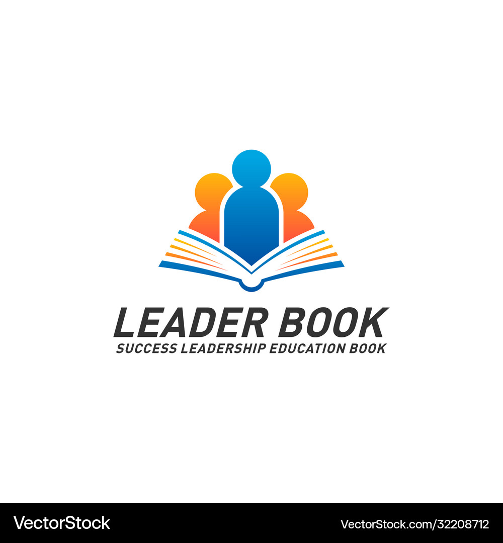 Leadership education book logo design concept Vector Image