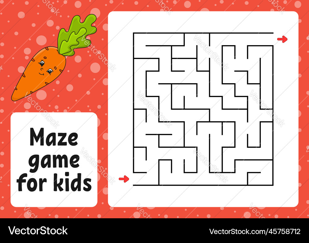 Maze game for kids funny labyrinth activity Vector Image