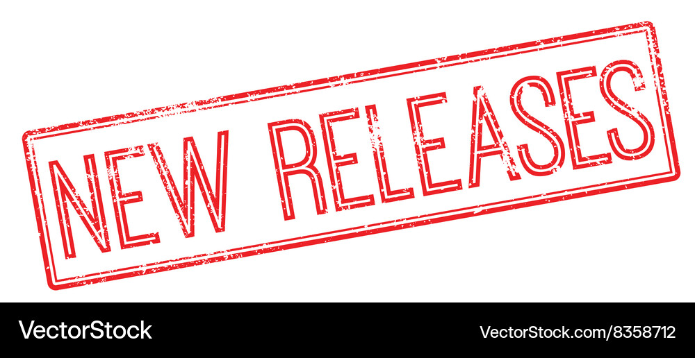 New Releases red rubber stamp on white Royalty Free Vector