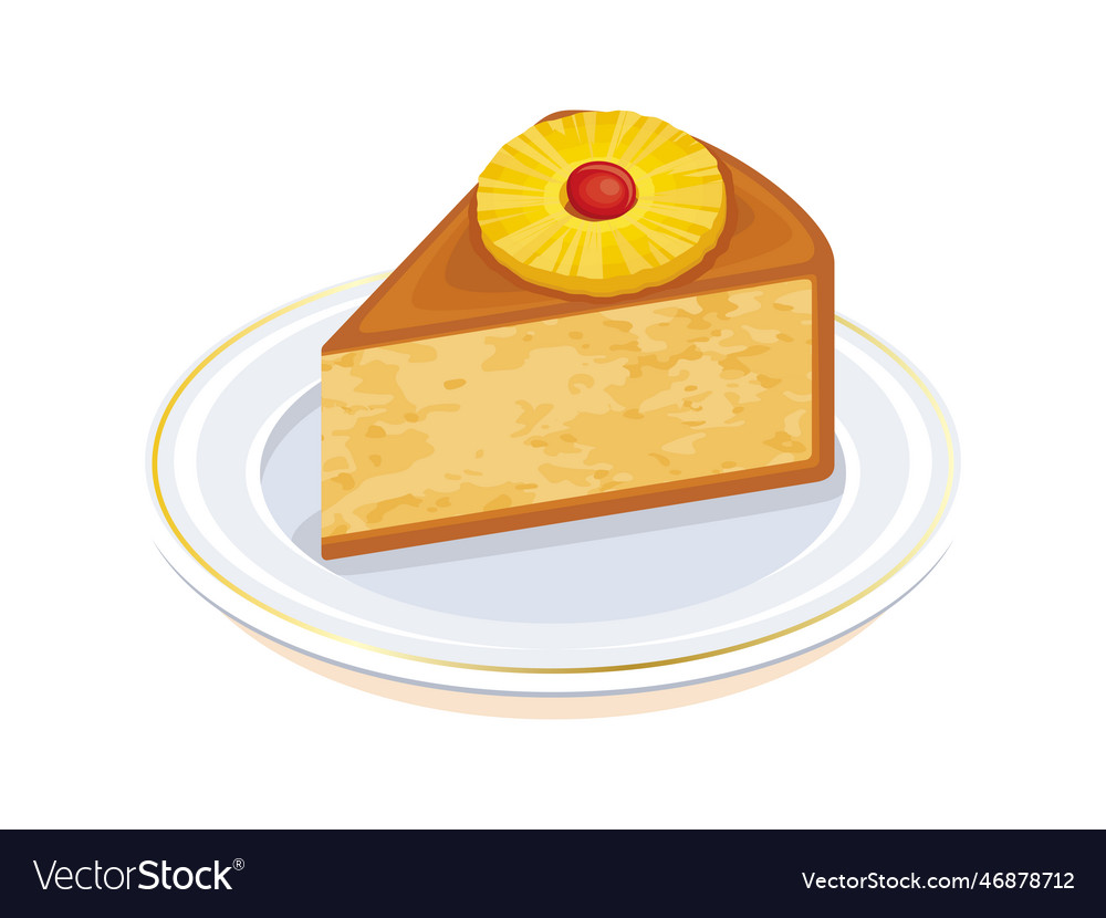 Pineapple upside-down cake icon Royalty Free Vector Image