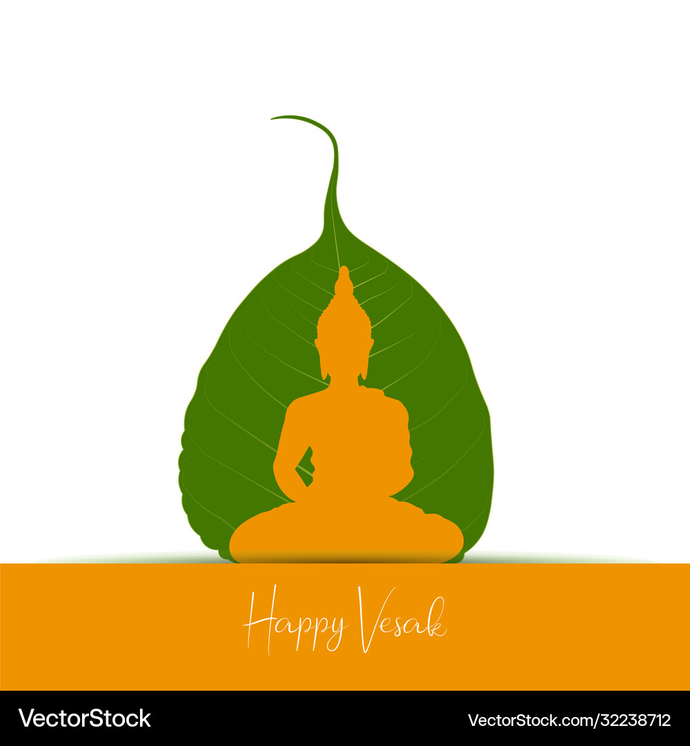 Sacred fig or pipal tree leaf buddha purnima or Vector Image