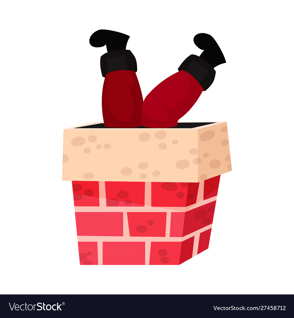 Santa Stuck in Chimney - Cartoon Royalty Free Vector Image