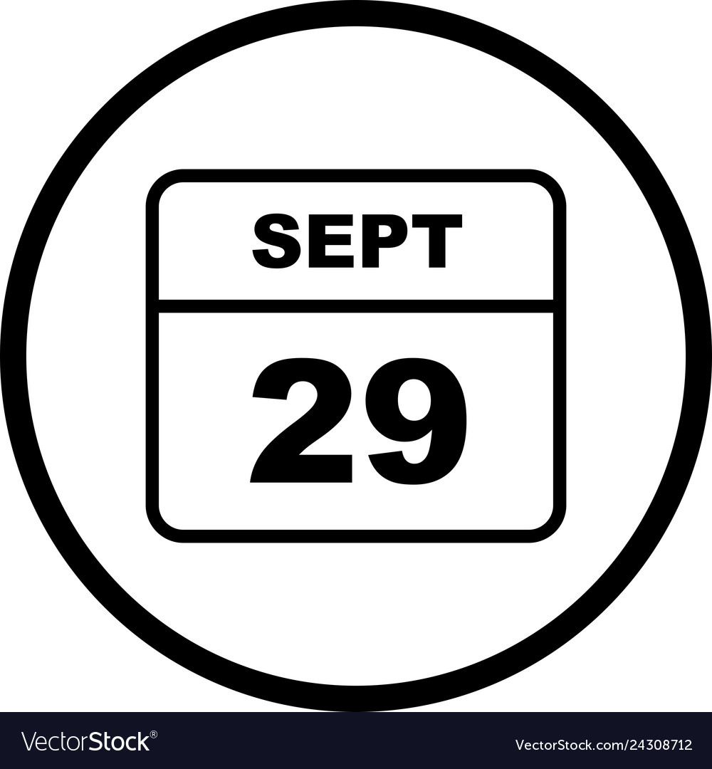 September 29th date on a single day calendar Vector Image