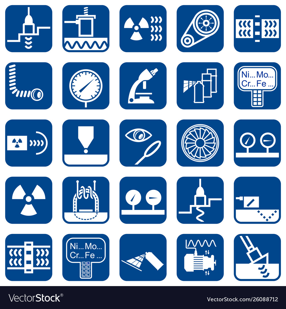 Set flat design icons ndt methods Royalty Free Vector Image Set flat design icons ndt methods Royalty Free Vector Image