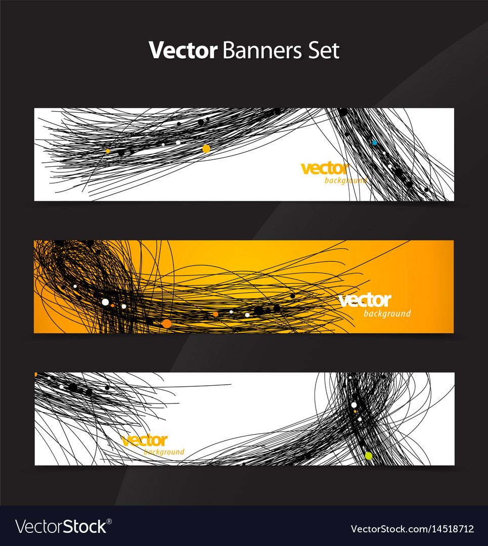 Set of abstract colorful web headers Royalty Free Vector