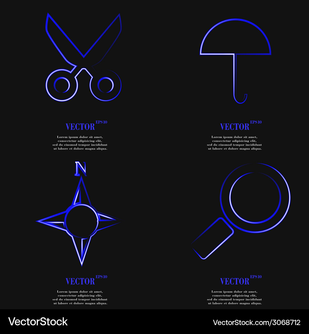 Set of blue web icon flat design simple sticker Vector Image