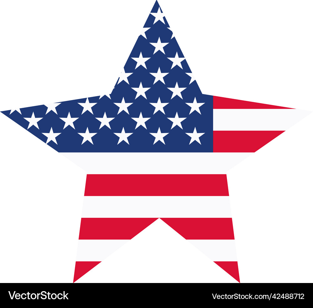 Star with usa flag colors Royalty Free Vector Image