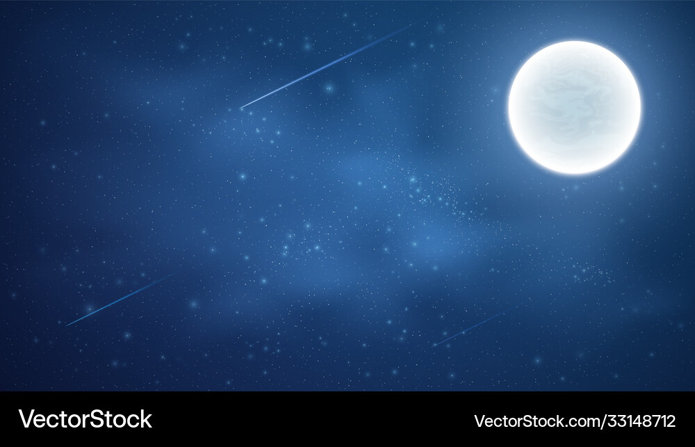 Starry sky with a luminous blue milky way Vector Image