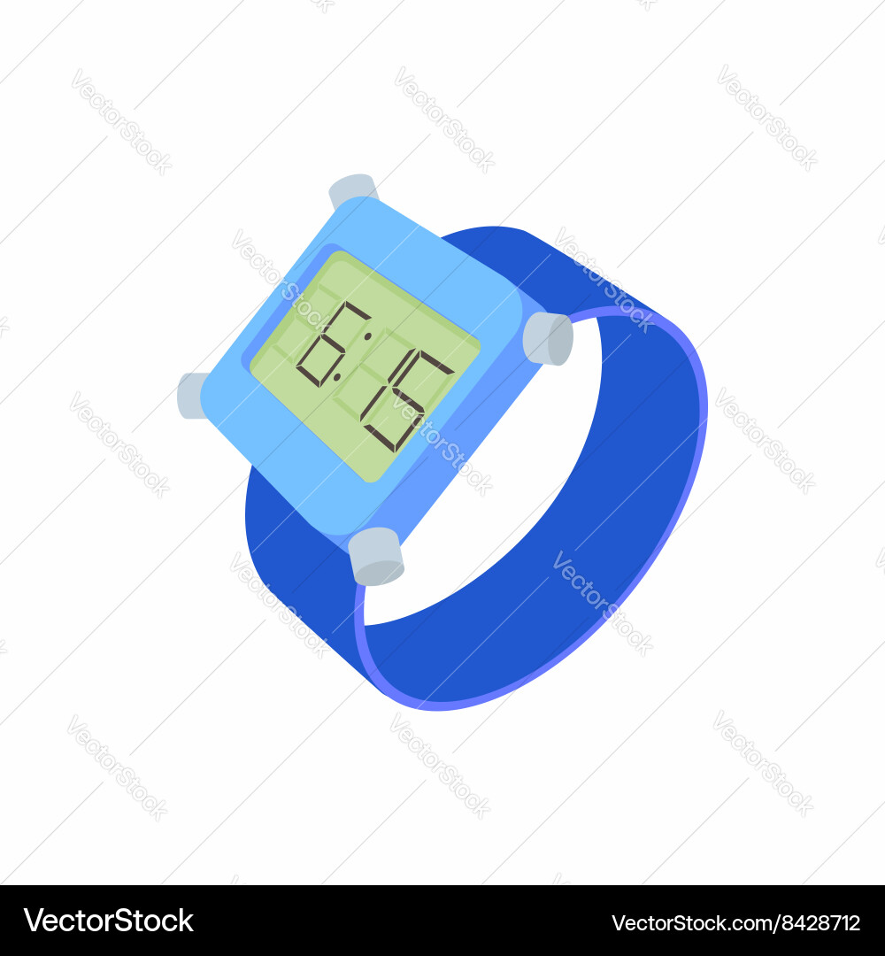 Wrist digital watch icon cartoon style Royalty Free Vector