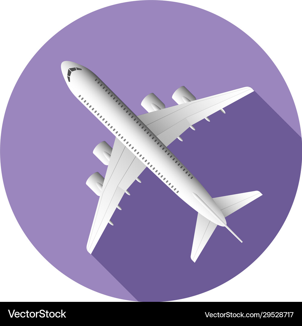Airplane with shadow travel flight icon collection