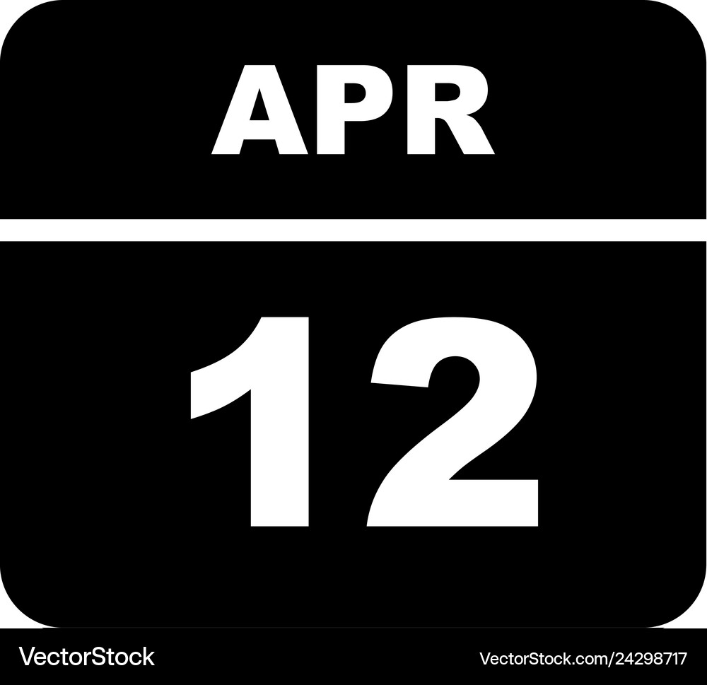April 12th date on a single day calendar Vector Image