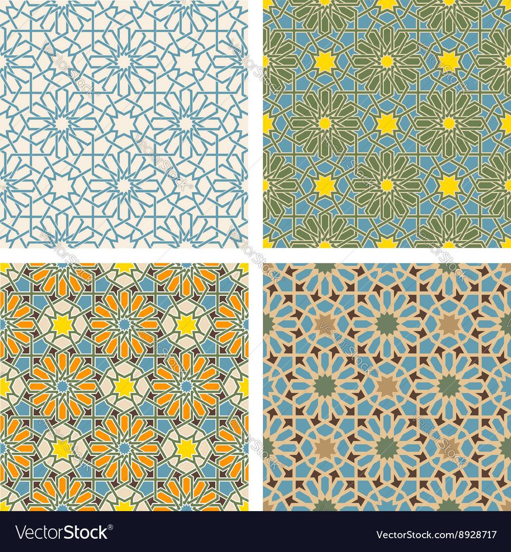 Arabic patterns set Royalty Free Vector Image - VectorStock