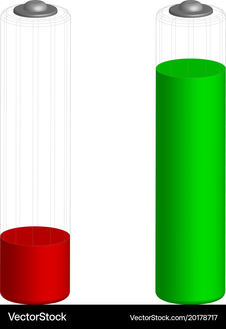 Battery charge symbols in 3d Royalty Free Vector Image