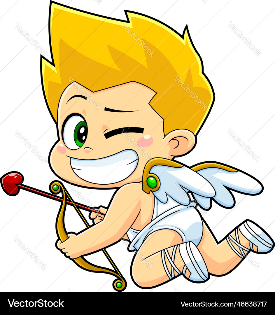 Chibi cupid baby cartoon character Royalty Free Vector Image