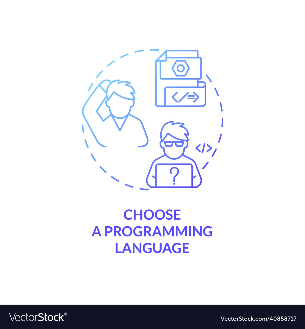 Choose a programming language blue gradient Vector Image Choose a programming language blue gradient Vector Image