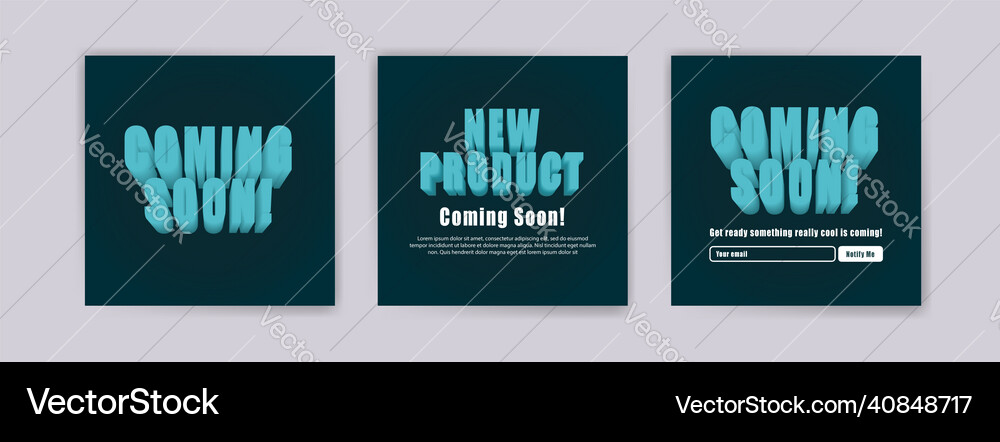 Coming soon banners template for posters Vector Image