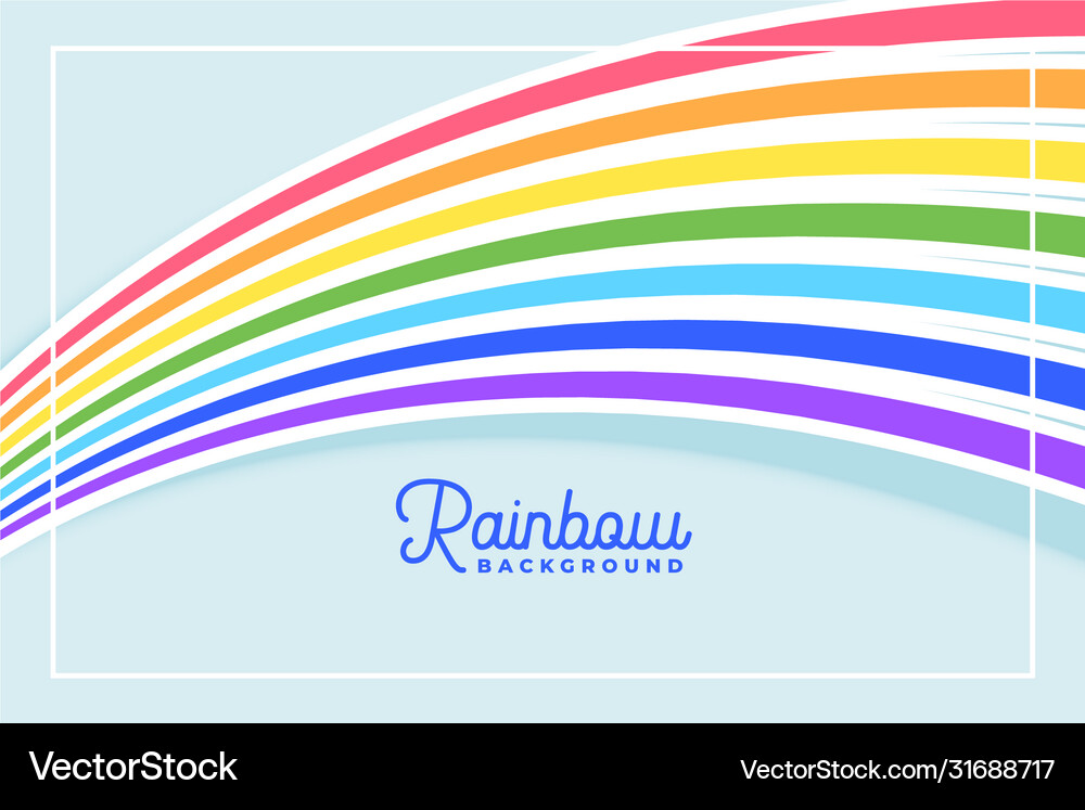 Flowing rainbow lines in flat colors background Vector Image