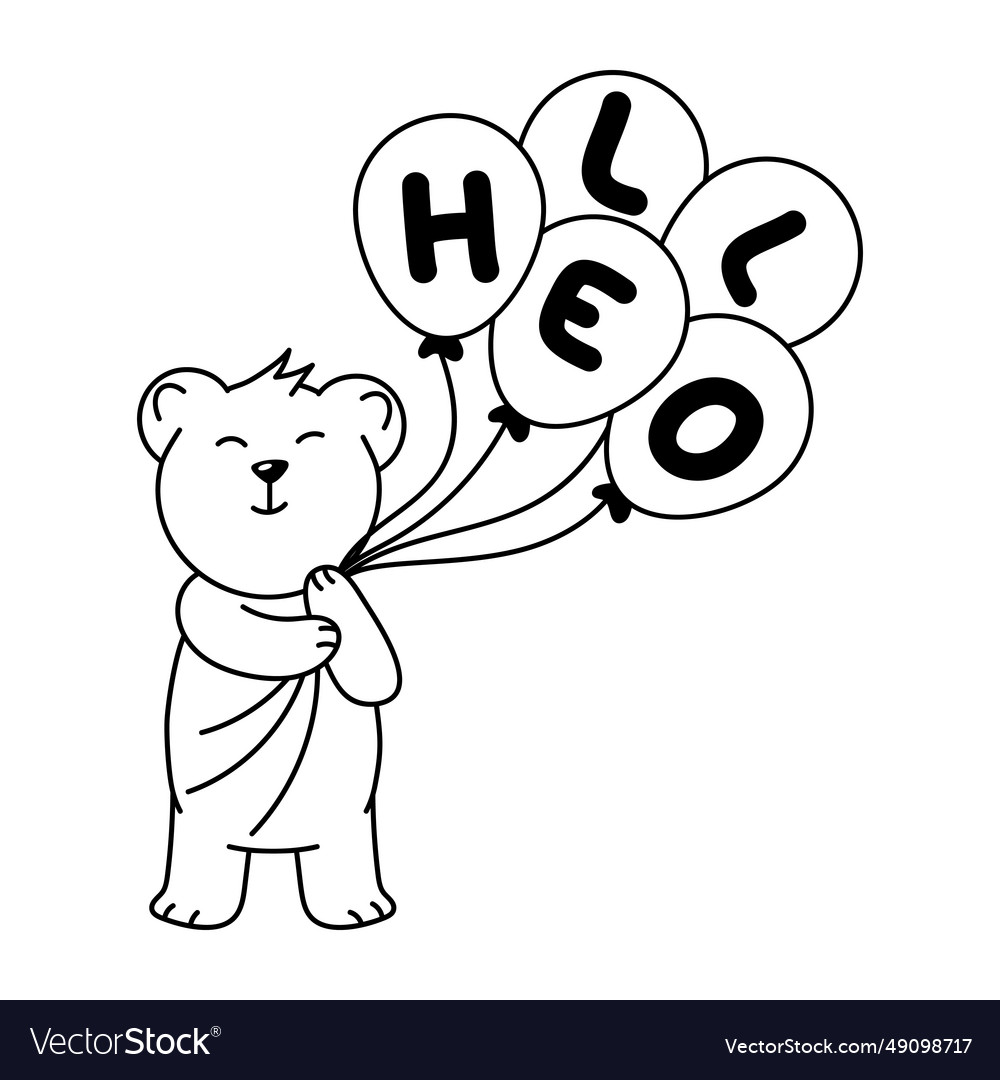 Hello bear Royalty Free Vector Image - VectorStock
