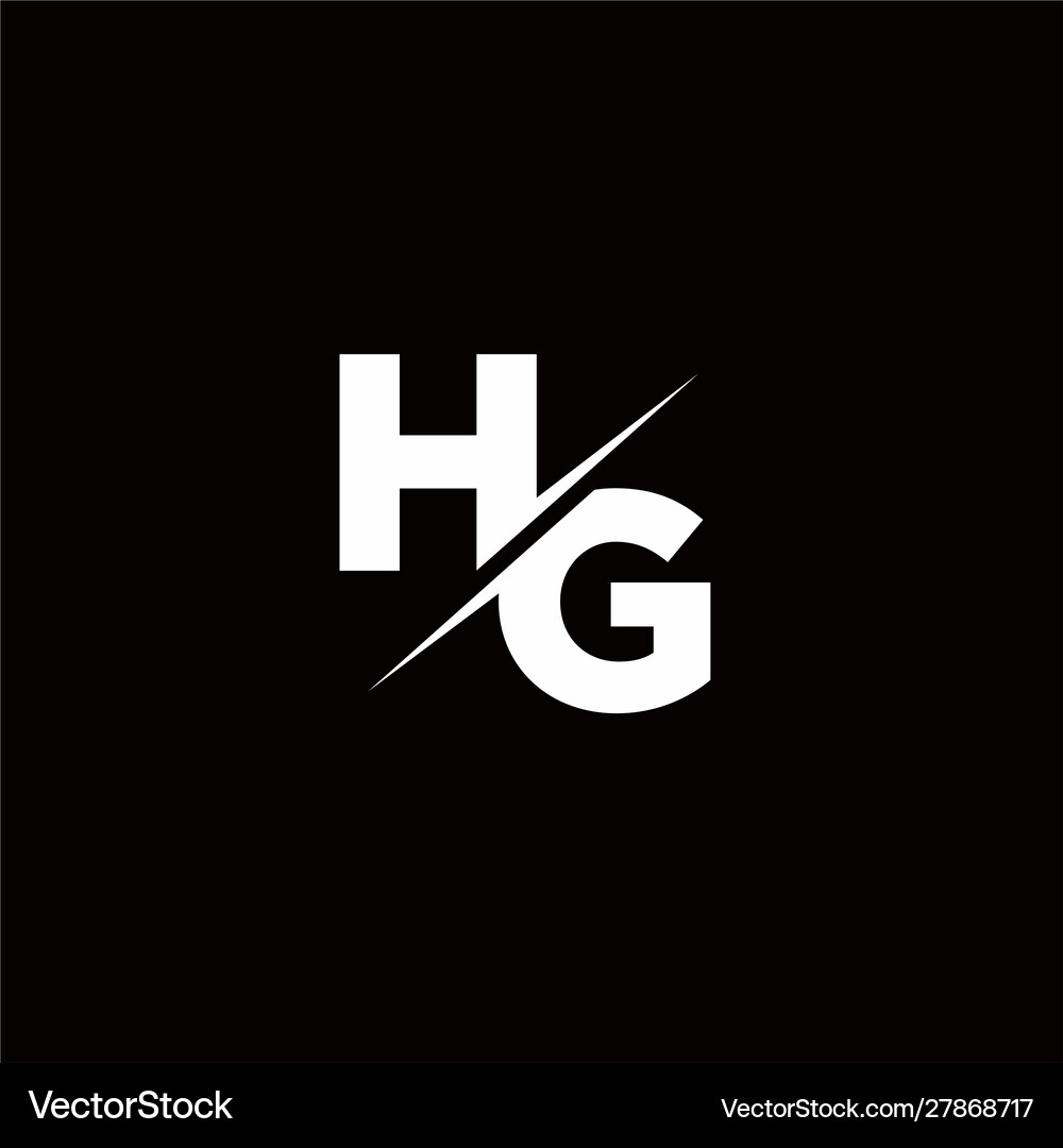 Hg logo letter monogram slash with modern Vector Image