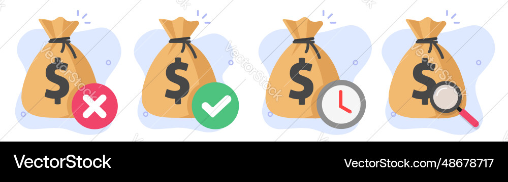 Money transfer transaction review status icon Vector Image