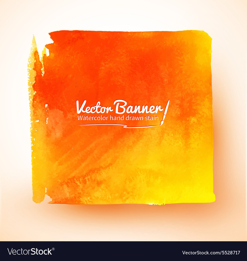 Orange watercolor banner Royalty Free Vector Image