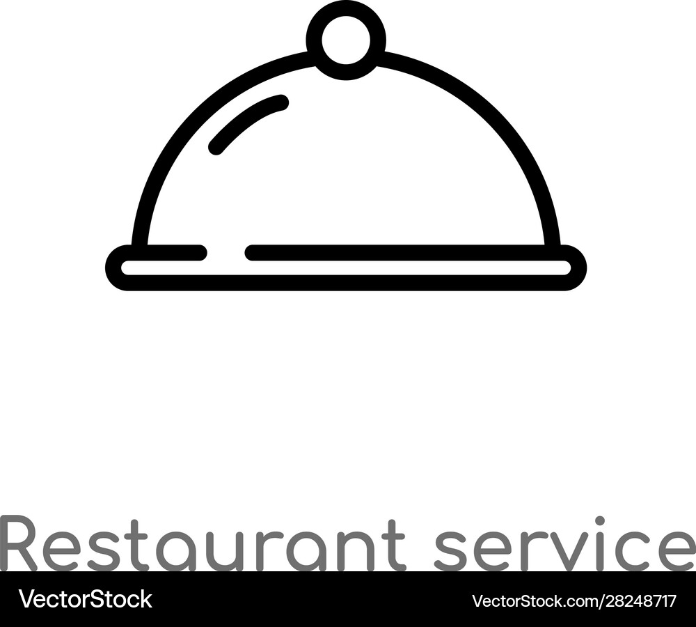 Outline restaurant service icon isolated black Vector Image