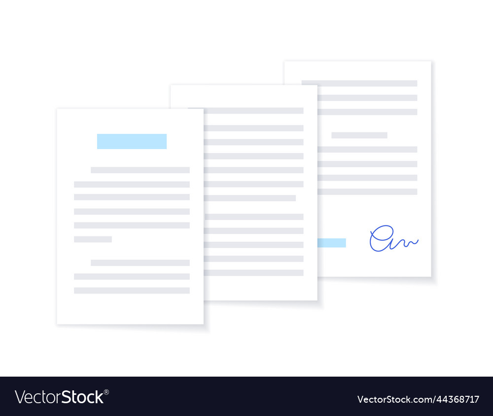 Paper document contract Royalty Free Vector Image