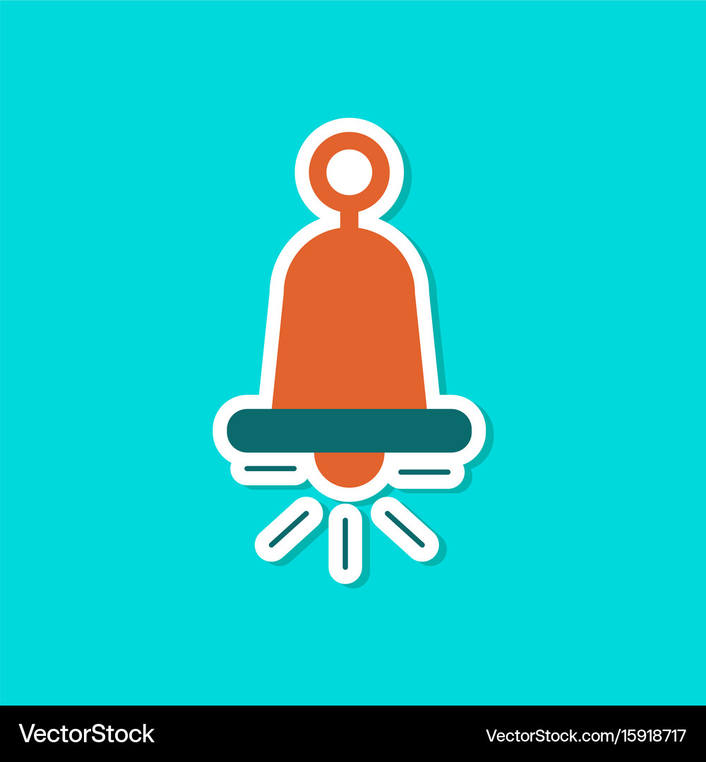 Paper sticker on stylish background bell ringer Vector Image