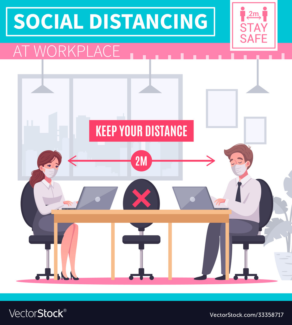 Social distancing infographics Royalty Free Vector Image